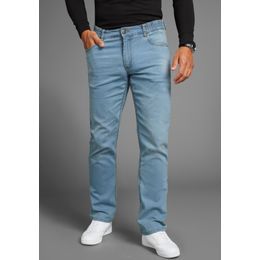 Dehnbund-Jeans Arizona "Paul", Herren, Gr. 32, N + U Gr, blau (bleached), Obermaterial: 81% Baumwolle, 17% Polyester, 2% Elasthan, Basic, bequem lang, Jeans Dehnbund-Jeans, elastischer Dehnbund, Comfort-Fit, gerader Beinschnitt