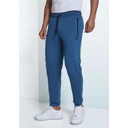 Sweathose John Devin, Herren, Gr. XXL (60/62), N-Gr, blau (petrol), angeraute Sweatware, Obermaterial: 60% Baumwolle, 40% Polyester, unifarben, bequem lang, Hosen Sweathose, Jogginghose mit seitlichen Taschen und Bindeband aus Baumwoll-Mix