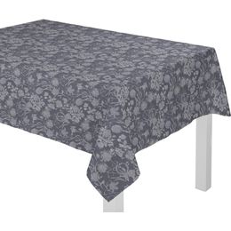 Tischdecke Adam "Flower Cuv&eacute;e Light" Gr. 7, blau (indigo), B:145cm L:220cm, Bio-Baumwolle, Tischdecken, Tischdecke, aus 100% Bio-Baumwolle
