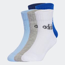 Funktionssocken adidas Performance "KIDS LIN ANK 5P", M&auml;dchen, Gr. XXL (31/33), blau (dunkelblau, royal blau, glow blau, medium grau heather), Obermaterial: 68% Baumwolle, 29% Polyester, 2% Elasthan, 1% sonstige Fasern, Socken Funktionssocken