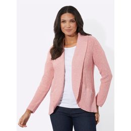 Strickjacke Classic Basics, Damen, Gr. 38, beige (rosenquarz, ecru, meliert), 100% Baumwolle, meliert, Strickjacken Strickjacke