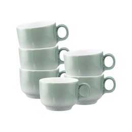 Tasse Seltmann Weiden "Kaffeetassen Sento Home 210 ml 6er Set", gr&uuml;n (aura mint), 6 tlg., Porzellan, Trinkgef&auml;&szlig;e, Tasse