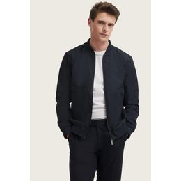Blouson Bugatti, Herren, Gr. 56, blau (390, marine), 100% Polyester, unifarben, regular fit, B&uuml;ndchen, Jacken Blouson, mit Collegekragen