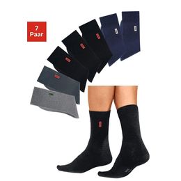 H.I.S. Basicsocken H.I.S, Herren, Gr. 39-42, blau (schwarz, grau, meliert, anthrazit, marine), Baumwolle, Baumwollmischung, Elasthan, Polyamid, meliert, elastisch, Socken Basicsocken, in angenehmer Baumwollqualit&auml;t, Topseller