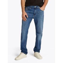Straight-Jeans Tommy Jeans "Ryan Regular Slim Straight", Herren, Gr. 36, L&auml;nge 34, blau (medium denim), Denim/Jeans, Obermaterial: 99% Baumwolle, 1% Elasthan, straight fit, Jeans Straight-Jeans