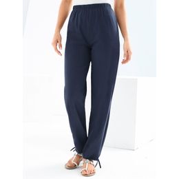 Jerseyhose Classic Basics, Damen, Gr. 50, Normalgr&ouml;&szlig;en, blau (marine), 100% Baumwolle, unifarben, lang, Hosen Jerseyhose