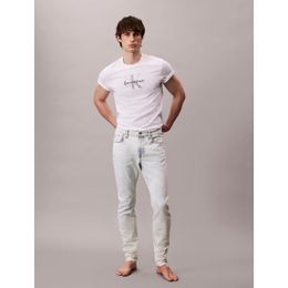 Slim-fit-Jeans Calvin Klein Jeans "SLM TPR", Herren, Gr. 32, L&auml;nge 30, ice breaker, Denim/Jeans, Obermaterial: 98% Baumwolle, 2% Elasthan, unifarben, slim fit lang, Jeans Slim-fit-Jeans, Mit G&uuml;rtelschlaufen