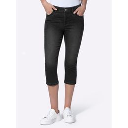 Bequeme Jeans Heine, Damen, Gr. 34, Normalgr&ouml;&szlig;en, schwarz, 81% Baumwolle, 17% Polyester, 2% Elasthan, unifarben, kurz, Jeans Bequeme Jeans