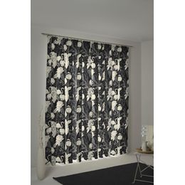 Vorhang Adam "Eden" Gr. 4, schwarz-wei&szlig; (wei&szlig;, schwarz), B:145cm H:245cm, Jacquard, Baumwolle (Bio-Baumwolle), Gardinen, Vorhang, aus 100% Bio-Baumwolle