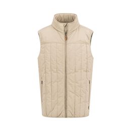 Steppweste Fynch-Hatton, Herren, Gr. XL, beige, Web, Obermaterial: 80% Baumwolle, 20% Polyamid, unifarben, regular fit taillenbedeckt, ohne Ausschnitt, Westen Steppweste, mit Stehkragen