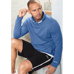 Sweatshirt BENCH. LOUNGEWEAR, Herren, Gr. M (48/50), blau, angeraute Sweatware, Obermaterial: 60% Baumwolle, 40% Polyester, unifarben, bequem normal, Rundhals, angesetztes B&uuml;ndchen, Sweatshirts Sweatshirt, mit gro&szlig;em Stehkragen aus einer Baumwollmischung