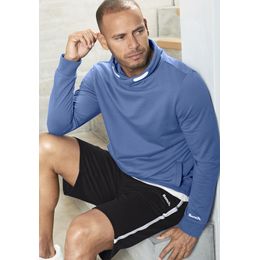 Sweatshirt BENCH. LOUNGEWEAR, Herren, Gr. XL (56/58), blau, angeraute Sweatware, Obermaterial: 60% Baumwolle, 40% Polyester, unifarben, bequem normal, Rundhals, angesetztes B&uuml;ndchen, Sweatshirts Sweatshirt, mit gro&szlig;em Stehkragen aus einer Baumwollmischung