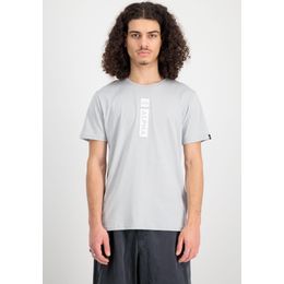Rundhalsshirt Alpha Industries "Alpha PP T", Herren, Gr. L, grau (pastel grau), Single Jersey, Obermaterial: 100% Baumwolle, bedruckt, regular fit normal, Rundhals, Shirts Rundhalsshirt