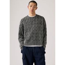Levi's Strickpullover LEVI'S "CARMEL CABLE CREW", Herren, Gr. M, cable rib 5gg phantom gd, Strick, Obermaterial: 100% Baumwolle, unifarben, regular fit normal, Rundhals, Rippb&uuml;ndchen, Pullover Strickpullover, mit Strickmuster