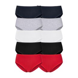 H&uuml;ftslip Petite Fleur, Damen, Gr. 48/50, bunt (rot, schwarz, wei&szlig;, grau, meliert, navy), Single Jersey, Obermaterial: 95% Baumwolle, 5% Elasthan, unifarben, Unterhosen H&uuml;ftslip, aus elastischer Baumwolle