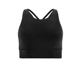 Sport-Bustier WINSHAPE "Functional Comfort Sport-BH SB103C", Damen, Gr. XL, schwarz, 85% Polyester, 15% Elasthan, BHs Sport-Bustier, mit R&uuml;cken-Applikation