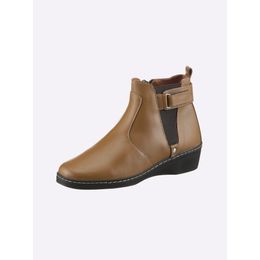Stiefelette Casual Looks, Damen, Gr. 40, braun (camel), Glattleder, Schuhe Stiefelette