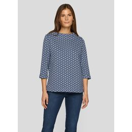 3/4-Arm-Shirt Rabe, Damen, Gr. 42, pazifik, Web, Obermaterial: 70% Polyester, 28% Viskose, 2% Elasthan, bedruckt, regular fit taillenbedeckt, Rundhals, Shirts 3/4-Arm-Shirt, mit All-Over Print