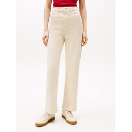 Webhose Tommy Jeans "TJW LAYLA HR SLIM STR GMD", Damen, Gr. 31, L&auml;nge 32, beige (desert sand dune), Web, Obermaterial: 97% Baumwolle, 3% Elasthan, unifarben, figurbetont normal, Hosen Webhose