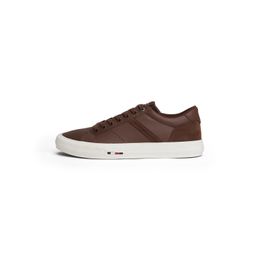 Sneaker Tommy Hilfiger "TH HI VULC LTH STREET", Herren, Gr. 44, dunkelbraun, Nappaleder, Veloursleder, Schuhe Sneaker, Freizeitschuh, Halbschuh, Schn&uuml;rer mit weich gepolstertem Schaftrand