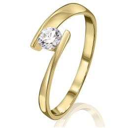 Goldring ONE ELEMENT "Zirkonia Ring aus 333 Gelbgold" Gr. 59, gold, Fingerringe, Damen, 59,mit Zirkonia, Gelbgold 333, Goldring