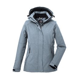 Outdoorjacke Killtec "KOW 37 WMN JCKT", Damen, Gr. 44, grau, Oberstoff: 100% Polyester, Futter: 100% Polyester, Wattierung: 100% Polyester, Jacken Outdoorjacke, Wasserdichte Damen Funktionsjacke mit abnehmbarer Kapuze
