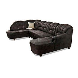 Wohnlandschaft Home Affaire "Budapest, viel Platz, Breite 288cm, zeitlos und elegant, U-Form", schwarz, B:288cm H:84cm T:80cm, Sofas, Wohnlandschaft, wahlweise mit Bettfunktion