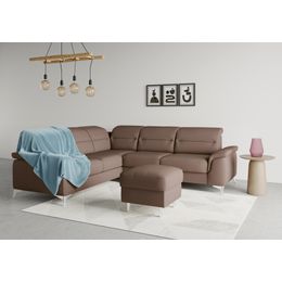 Sit & More Ecksofa SIT & MORE "Sinatra L-Form", braun (espresso), B:251cm H:85cm T:231cm, 98% Polyester, 2% Polyamid, Sofas, Ecksofa, optional mit Kopfteilverstellung und Armteilfunktion