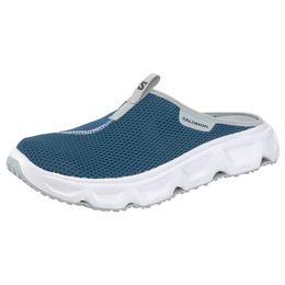 Badesandale Salomon "REELAX SLIDE 6.0", Damen, Gr. 45, blau (rauchblau), Textil, Schuhe Badesandale, Erholungsschuhe