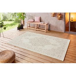 Teppich Hanse Home "Tilos", beige (creme, beige), B:240cm H:8mm L:340cm, Polypropylen (PP), Teppiche, Teppich, In- & Outdoor, Kurzflor, Orientalisch, Vintage, Wohnzimmer, Garten
