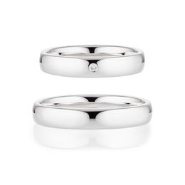 Trauring Bruno Banani "Schmuck Geschenk Ehering Hochzeit Damenring Herrenring" Gr. 53, silber (silberfarben), Fingerringe, Damen, 53, 0,01 SI = kleine Einschl&uuml;sse mit Brillant, Silber 925 (Sterlingsilber), 4mm, Trauring, wahlweise mit oder ohne Brillant, Made in Germany