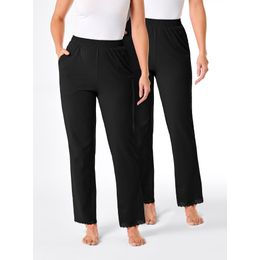 Jogginghose feel good, Damen, Gr. 48/50, Normalgr&ouml;&szlig;en, schwarz, 100% Baumwolle, unifarben, Hosen Jogginghose