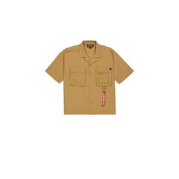 Print-Shirt Alpha Industries "Aloha Safari Shirt", Herren, Gr. XL, gr&uuml;n (khaki), Obermaterial: 80% Baumwolle, 20% Viskose, Shirts Print-Shirt