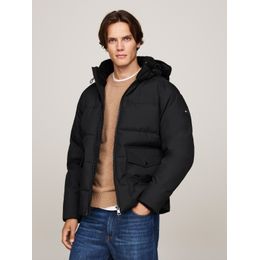 Parka Tommy Hilfiger "ROCKIE UTILITY HOODED JACKET", Herren, Gr. 3XL, schwarz, Web, Obermaterial: 100% Polyamid. Futter: 100% Polyamid. Wattierung: 100% Polyester, regular fit normal, Rippstrickb&uuml;ndchen, Jacken Parka, Winterjacke, Outdoorjacke Abnehmbare Kapuze mit Kordelzug, 2-Wege-Rei&szlig;