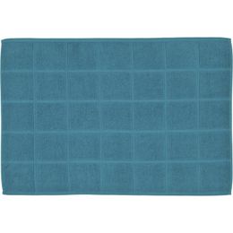 Hotelmatte Ross "Unifond", blau (petrol), H:10mm, Baumwolle, Badematten, Hotelmatte, besonders weich, Badezimmerteppich, uni