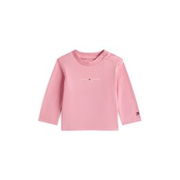 Langarmshirt Tommy Hilfiger "MINI CORP GRAPHIC TEE LS", Jungen, Gr. 86, mystic pink, Jersey, Obermaterial: 93% Baumwolle, 7% Elasthan, unifarben, regular fit normal, Rundhals, eingesetzt gerader Abschluss, Shirts Langarmshirt, f&uuml;r Babys