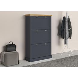 Schuhschrank OTTO HOME "Motala", grau (anthrazit, eiche), B:80cm H:132cm T:30cm, Holzwerkstoff, Schr&auml;nke, Schuhschrank, mit 3 Klappen, Platz f&uuml;r 18-20 paar Schuhe, Breite 80 cm, H&ouml;he 132 cm