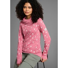Sweatshirt Kangaroos, Damen, Gr. 40/42, lila (himbeere, gemustert), Interlock, Obermaterial: 60% Baumwolle, 40% Polyester, figurbetont h&uuml;ftbedeckend, angesetztes B&uuml;ndchen mit Daumenl&ouml;chern, Sweatshirts Sweatshirt, Langarm mit Daumenl&ouml;chern, figurbetonter Schnitt, Schlauchkragen, Topseller