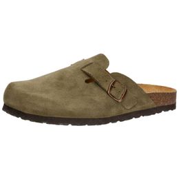 Hausschuh Lico "Clog Pedro", Herren, Gr. 42, gr&uuml;n, Leder, Schuhe Hausschuh