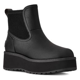 UGG Australia Chelseaboots UGG "CITYFUNC CHELSEA", Damen, Gr. 11 (42), schwarz, Elastischer Einsatz, Leder, unifarben, Schuhe Chelseaboots, Plateauboots, Schlupfstiefel mit Anziehlasche