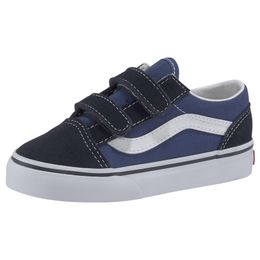 Sneaker Vans "Old Skool", M&auml;dchen, Gr. 24, blau, Leder, mehrfarbig, Schuhe Sneaker, mit Klettverschluss f&uuml;r Kleinkinder