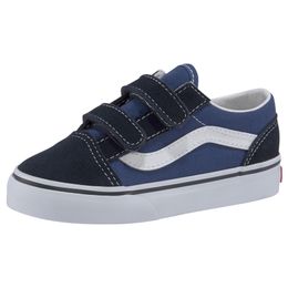 Sneaker Vans "Old Skool", M&auml;dchen, Gr. 26, blau, Leder, mehrfarbig, Schuhe Sneaker, mit Klettverschluss f&uuml;r Kleinkinder