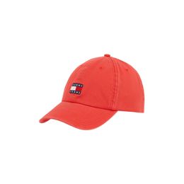 Baseball Cap Tommy Jeans "TJM HERITAGE CAP", Damen, rot (rot hot), Web, Baumwolle, unifarben, Caps Baseball Cap, mit gro&szlig;er Logostickerei