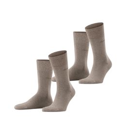 Socken Esprit "Basic Easy", Herren, Gr. 39-42, nutmeg mel, Baumwollmischung, unifarben, normal, Socken Socken, breiter Komfortbund, Doppelpack atmungsaktiv