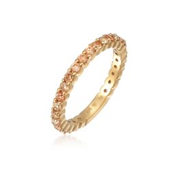 Silberring Elli "Ring Memoire Eternity Zirkonia Funkelnd 925 Silber" Gr. 54, gold, Fingerringe, Damen, 54, Silber 925 (Sterlingsilber), Silberring