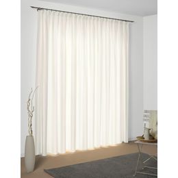 Vorhang WIRTH "Chiming" Gr. 4, beige (natur), B:135cm H:245cm, Baumwolle, Polyester, Gardinen, Vorhang