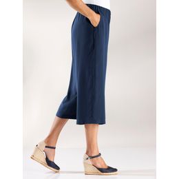 Culotte Classic Basics, Damen, Gr. 46, Normalgr&ouml;&szlig;en, blau (marine), 100% Viskose, unifarben, knielang, Hosen Culotte