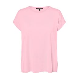 V&eacute;ro Moda Rundhalsshirt VERO MODA "VMAVA PLAIN SS TOP GAJRS NOOS", Damen, Gr. M, rosa (pink, a, boo), Jersey, Obermaterial: 95% Lyocell, 5% Elasthan, unifarben, regular fit normal, Rundhals, Shirts Rundhalsshirt, Materialmix, regular fit
