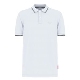 JOOP! Poloshirt JOOP JEANS "Agnello", Herren, Gr. S, wei&szlig;, Jersey, Obermaterial: 95% Baumwolle, 5% Elasthan, clean, unifarben, regular fit normal, Rundhals, eingesetzt angesetztes B&uuml;ndchen kontrastfarben, Shirts Poloshirt, mit Streifen