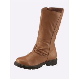 Stiefel Andrea Conti, Damen, Gr. 37, braun (camel), Glattleder, Leder, Schuhe Stiefel